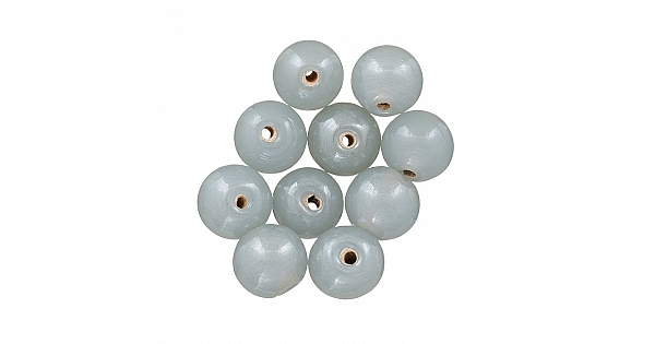Round Transparent Lustered Lt Grey Glass Beads 8mm PK10